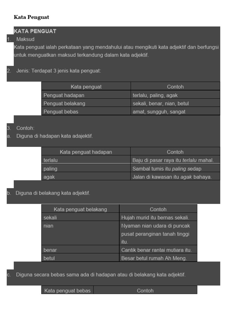 Kata Penguat | PDF