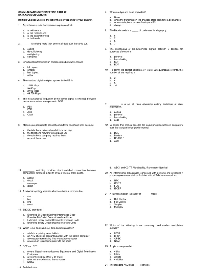 12.data Communications | PDF | Computer Network | Osi Model
