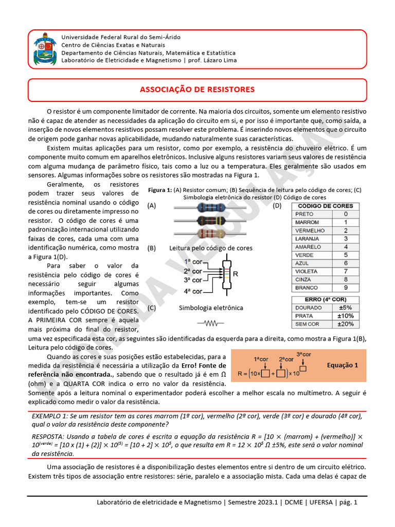 R6 Associação de Resistores | PDF | Circuitos em série e em paralelos ...