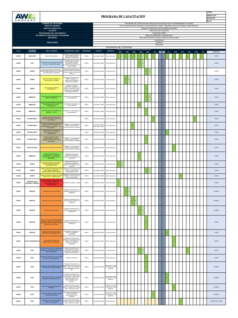 Plan Anual de Capacitacion | PDF | Creación de capacidad | Seguridad vial