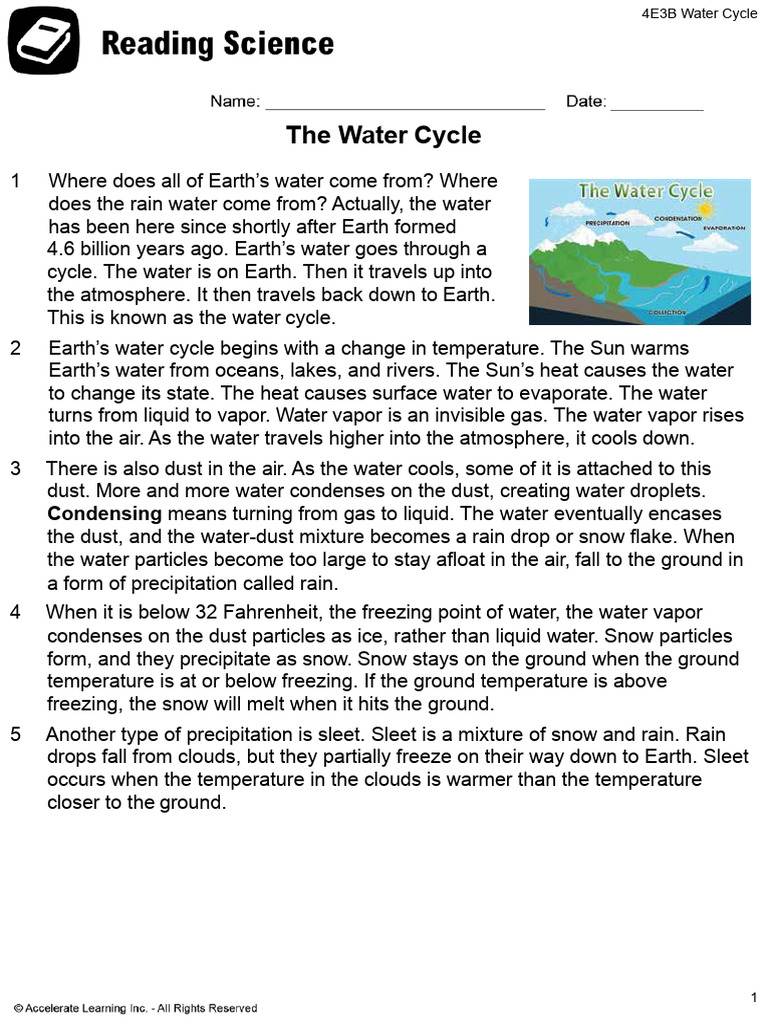 Water Cycle Text | PDF | Water | Water Cycle