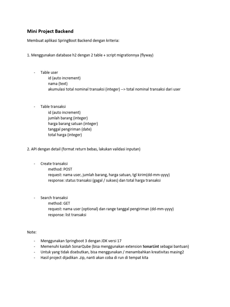 Mini Project Backend | PDF