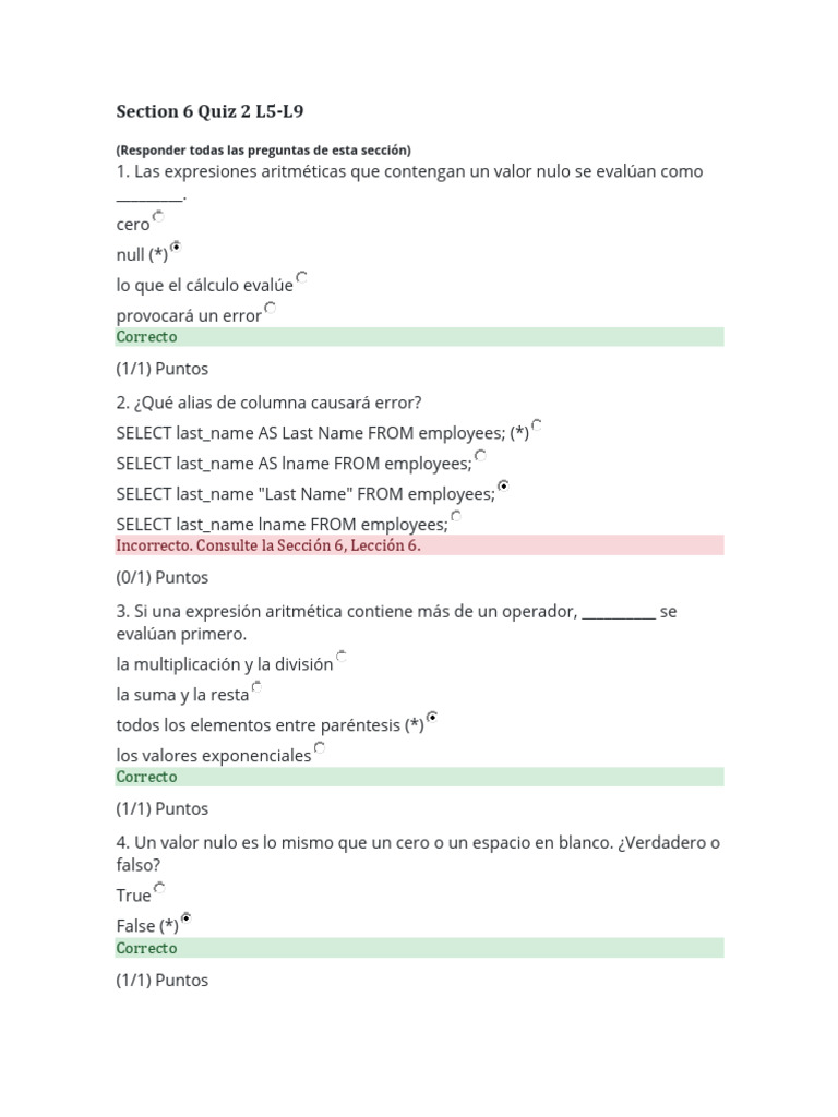 Section 6 Quiz 2 - L5-L9 Pureba1 | PDF