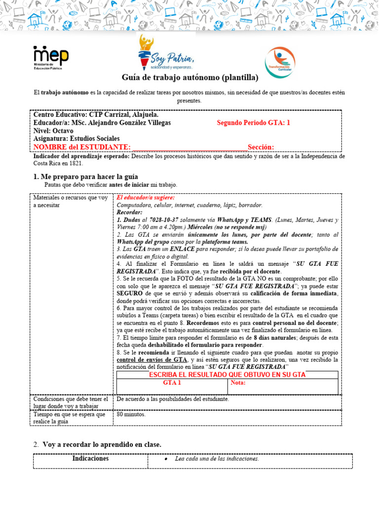GTA 1 Octavo | PDF | Costa Rica | España