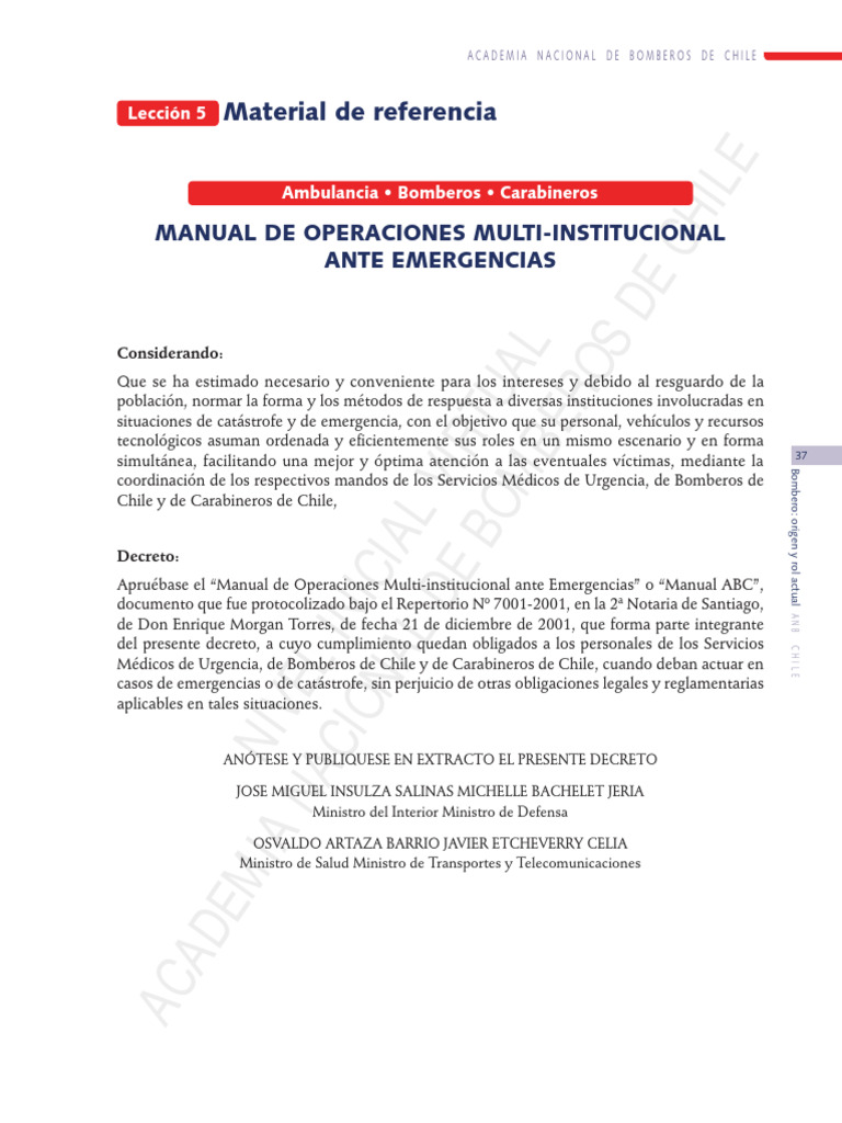 Manual de Operaciones ante Emergencias | PDF | Seguridad Pública ...