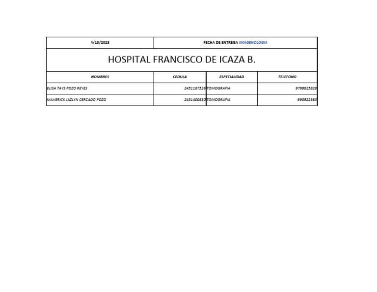 Matriz Hfib Consulta Imagenes | PDF