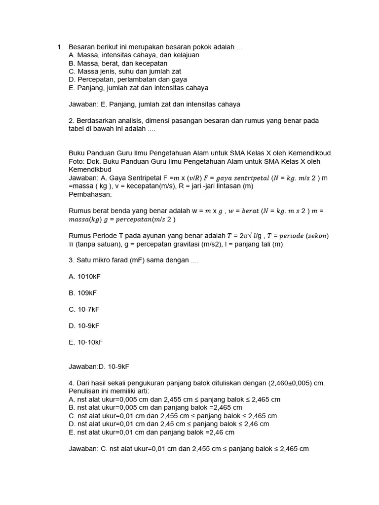 Soal Fisika PAS Kls 10 Uwp | PDF