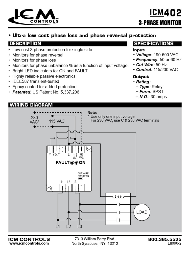 ICM402 3-Phase Monitor Wiring Guide | PDF