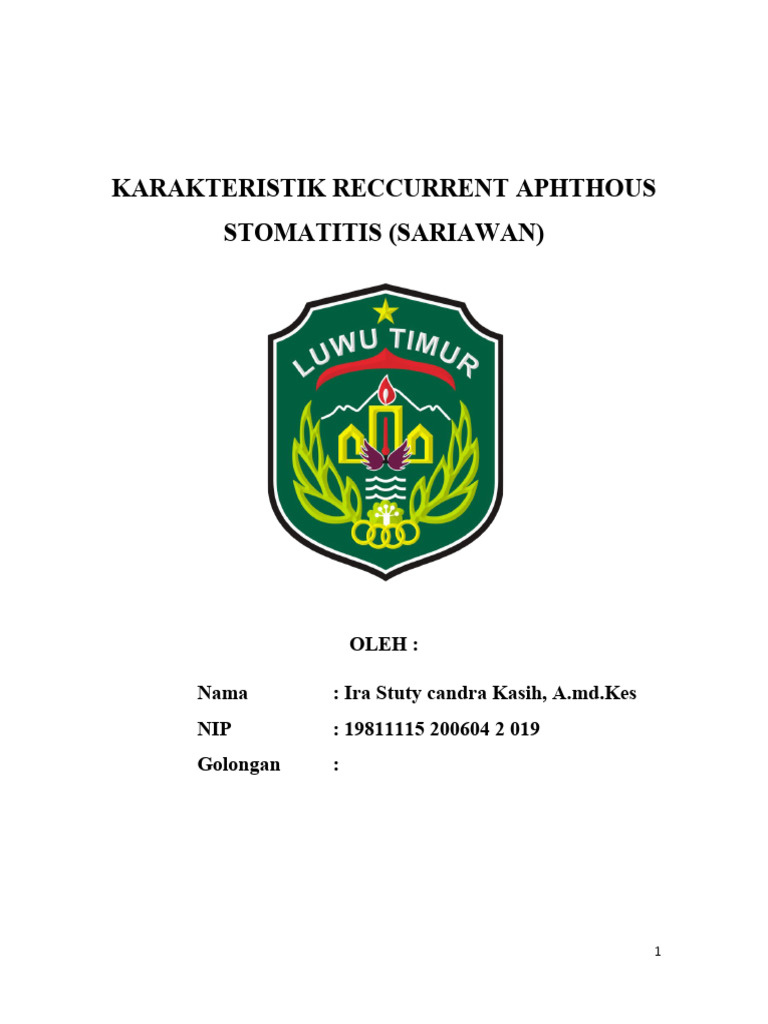 Makalah Sariawan Kak Ira | PDF