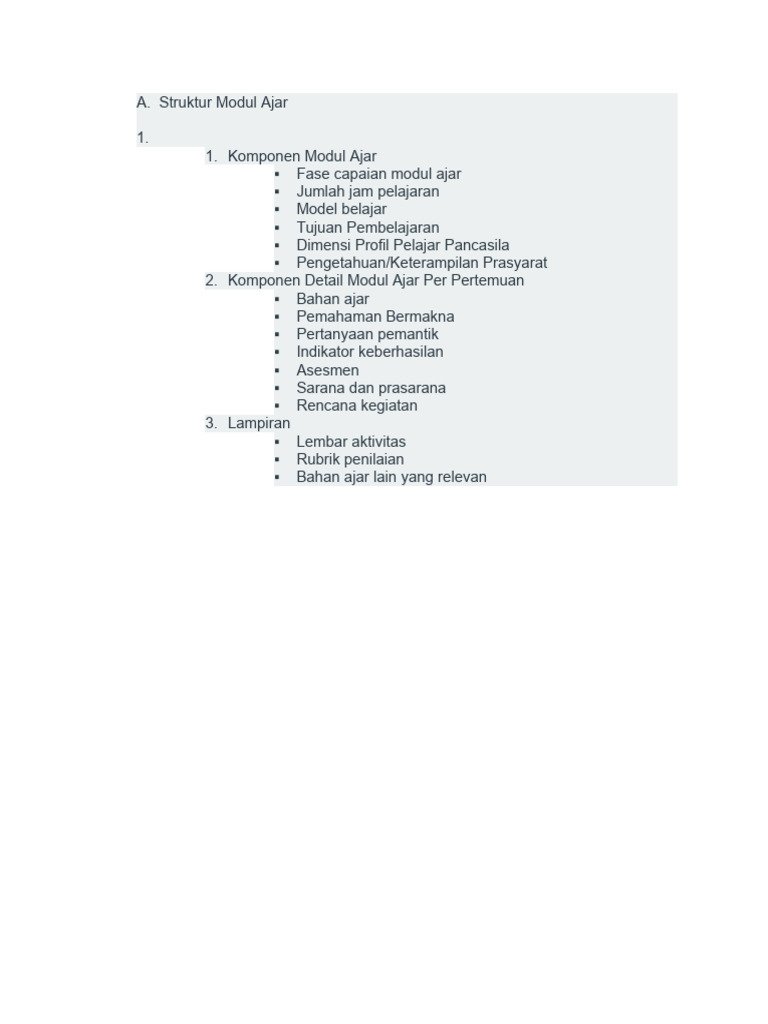 Struktur Modul Ajar | PDF