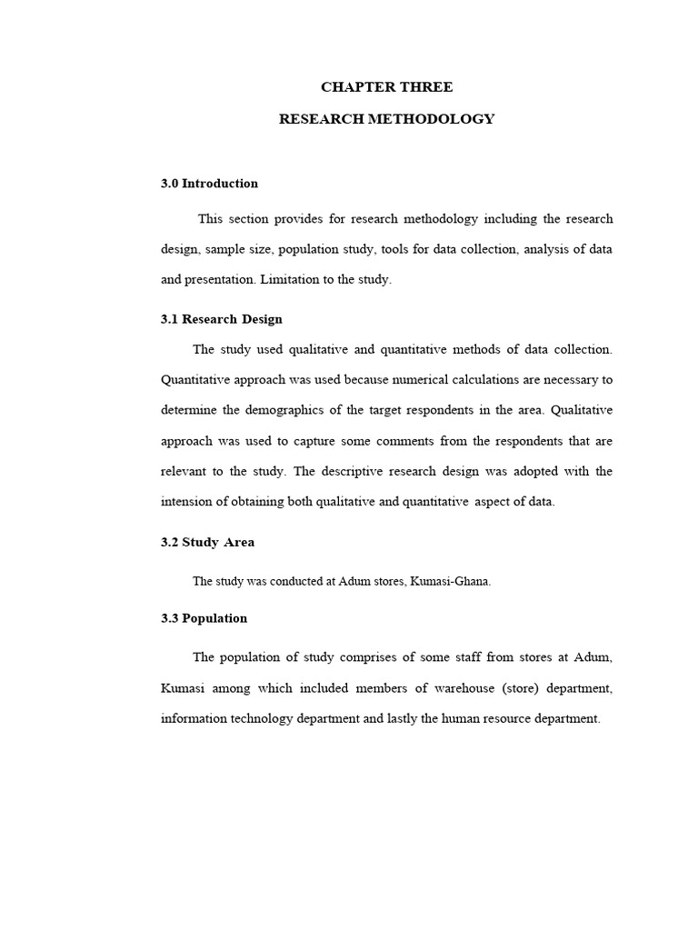Chapter Three | PDF | Survey Methodology | Sampling (Statistics)