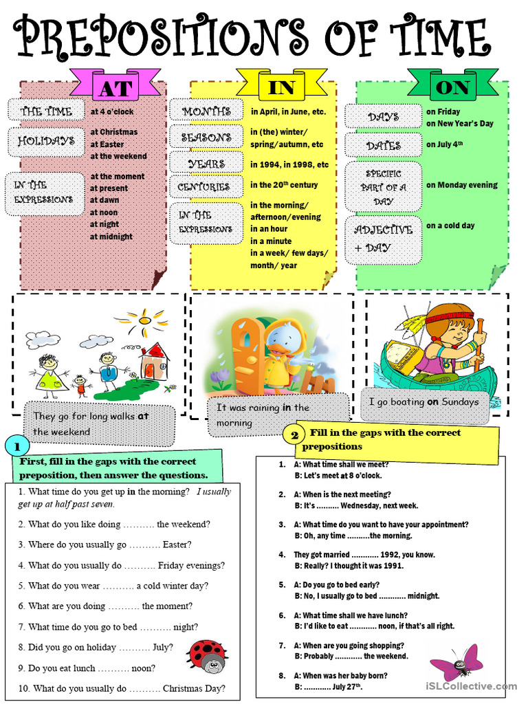 Prepositions of Time 3 | PDF | Workweek And Weekend