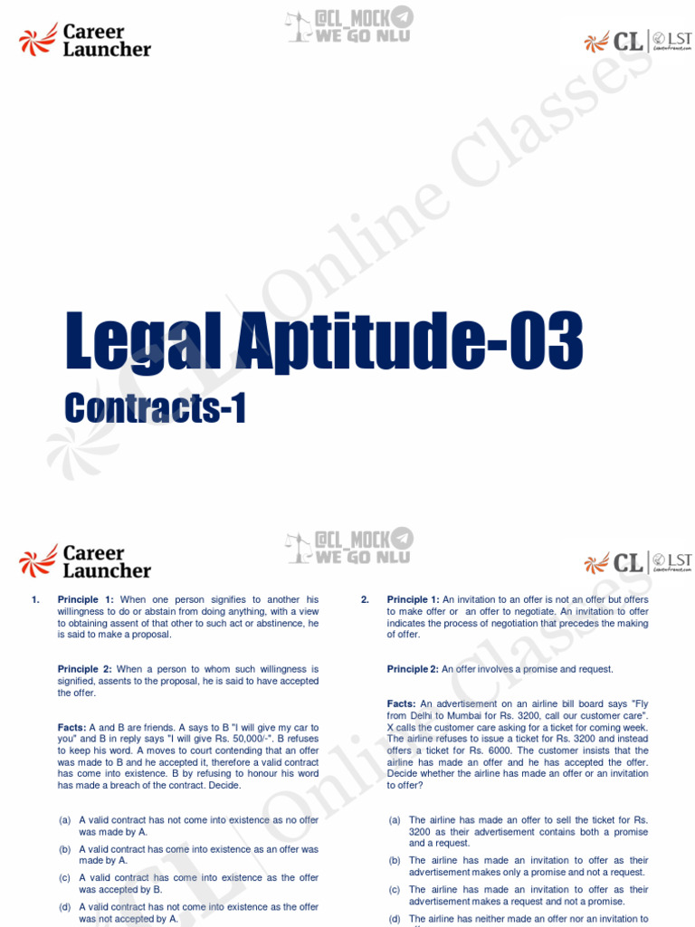 Contract Law Principles and Cases | PDF | Law Of Agency | Offer And ...