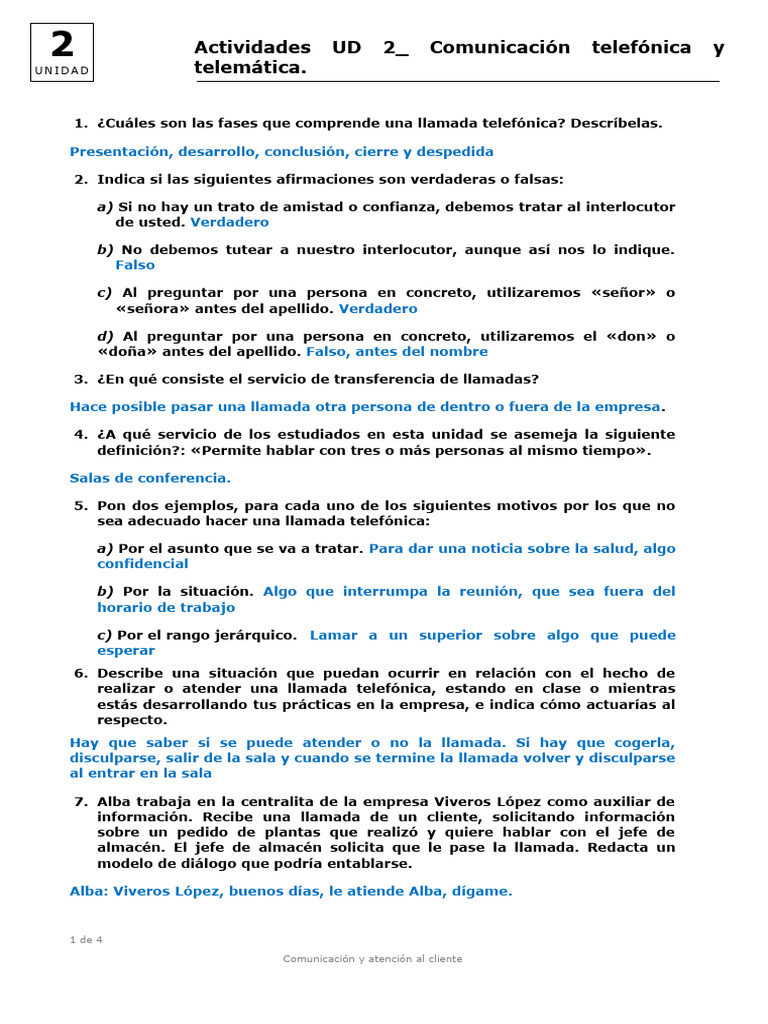 Actividades UD2 II | PDF | Comunicación