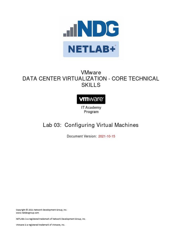 3.configuring Virtual Machines - Vsphere - DCV - CTS - Lab - 03 | PDF ...