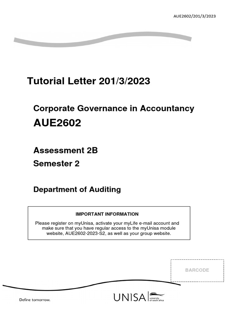 AUE2602 Assessment 2B Question | PDF | Sales | Invoice