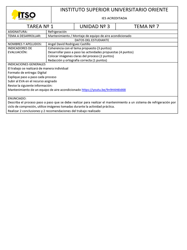 TAREA - TEMA 7 REFRIGERACIÓN | PDF | Refrigeración | Agua