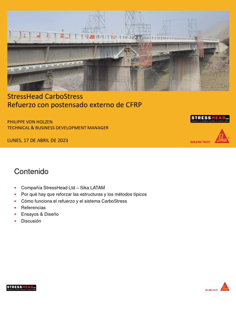 2023 CarboStress Webinar-Spanish | PDF | Hormigón pretensado | Acero