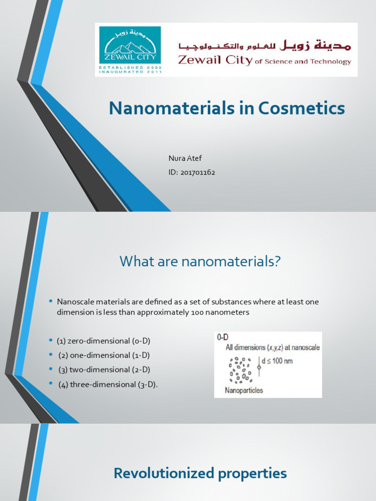 Nanomaterials in Cosmetics Overview | PDF | Nanomaterials | Nanotechnology