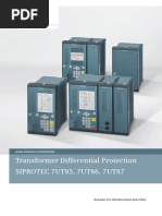 7UT85 | PDF | Transformer | Engineering