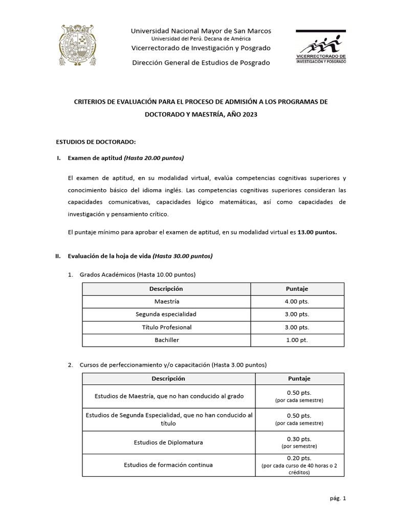 2023 - ACTUALIZADO - Criterios de Evaluación para Los Programas de ...