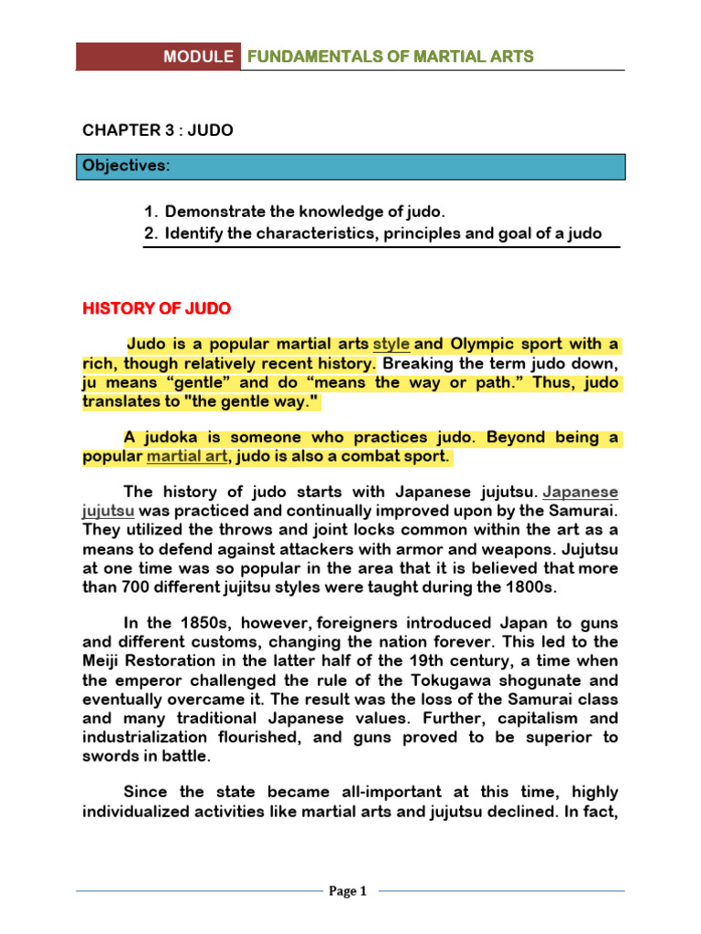 Chapter 3 | PDF | Judo | Jujutsu