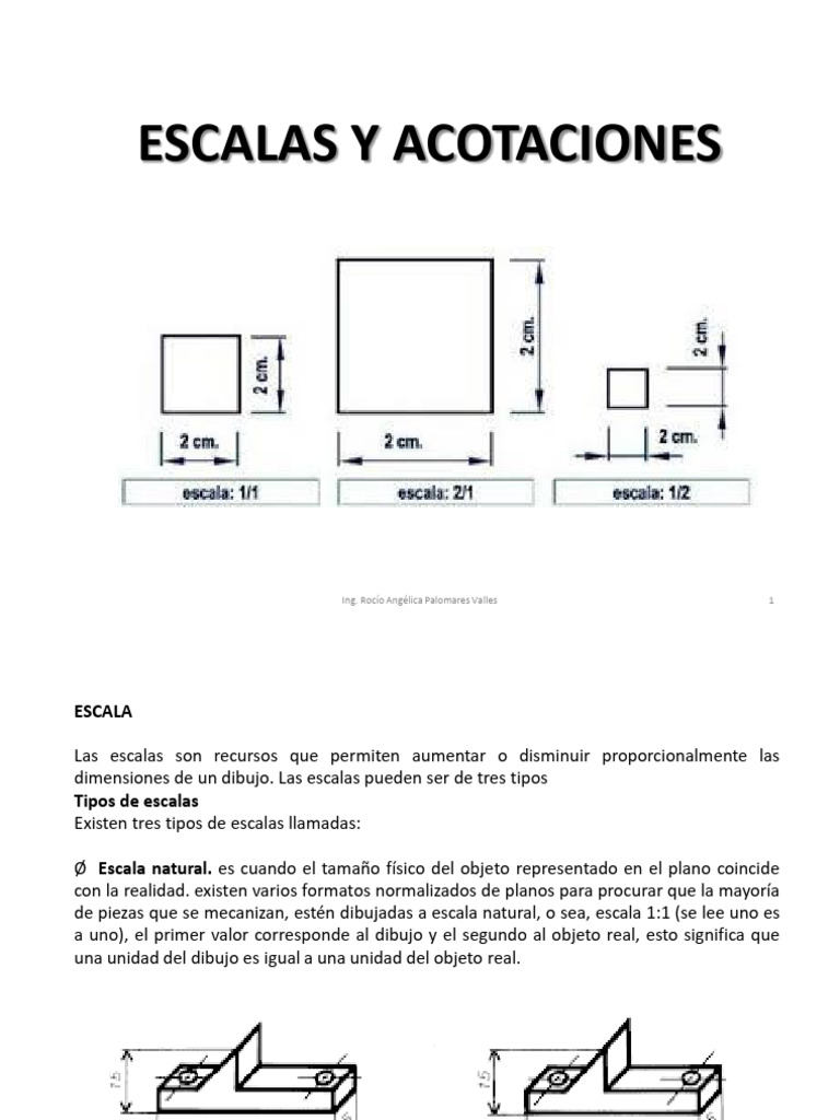 Escalas y Acotaciones en Dibujo Técnico | PDF | Dibujo | Diámetro