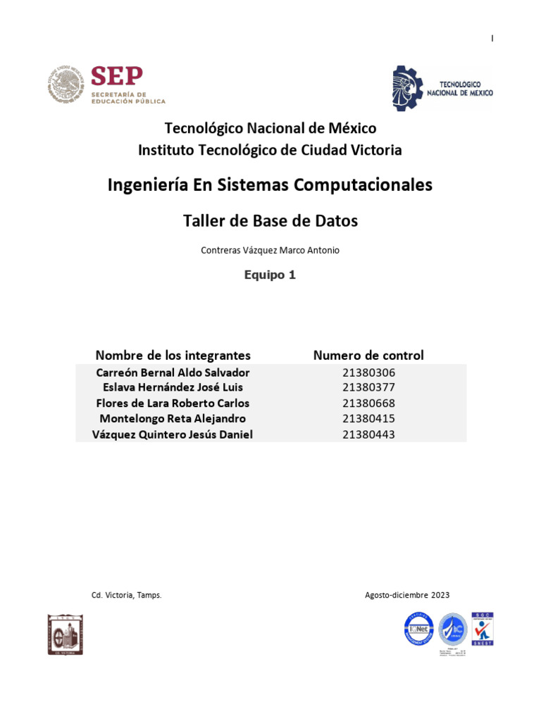 SQLServer Equipo 2 | PDF | Servidor SQL de Microsoft | Bases de datos