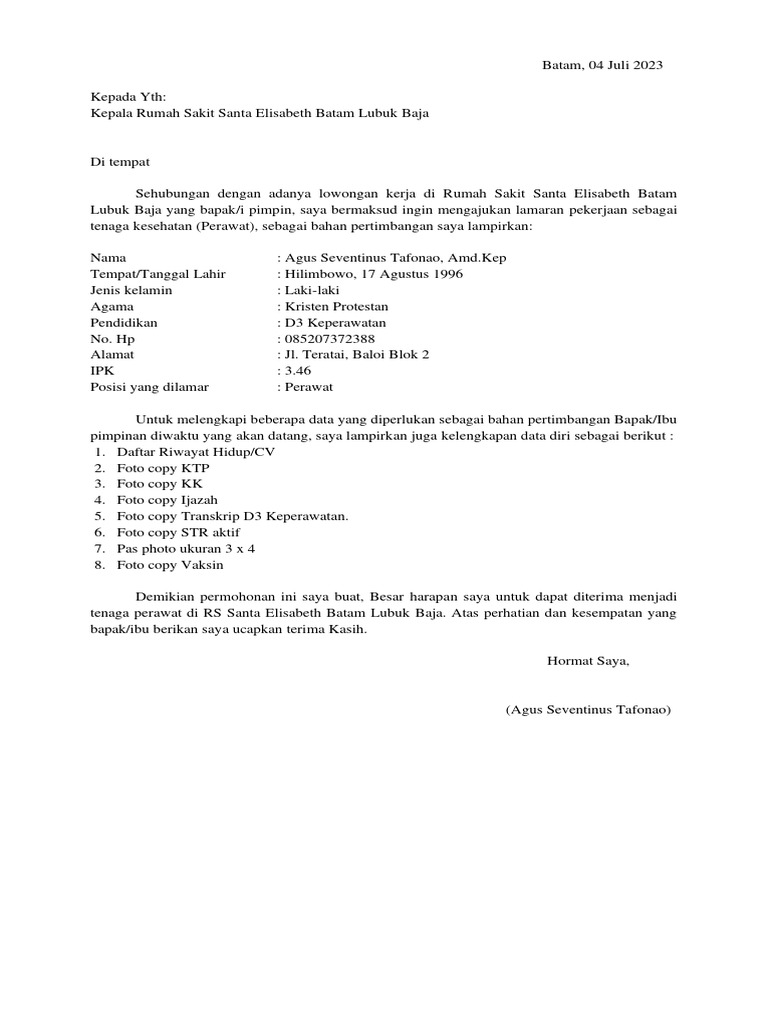 Saya Sedang Berbagi 'Lamaran Kerja' Dengan Anda | PDF