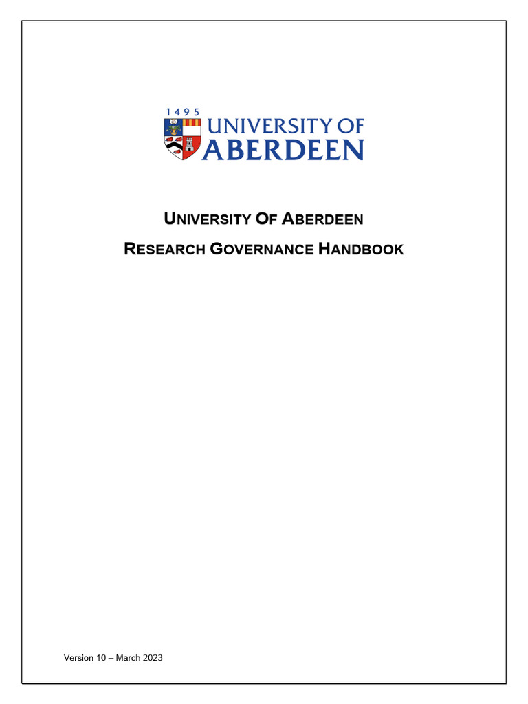 Research Governance Handbook | PDF | Governance | Informed Consent