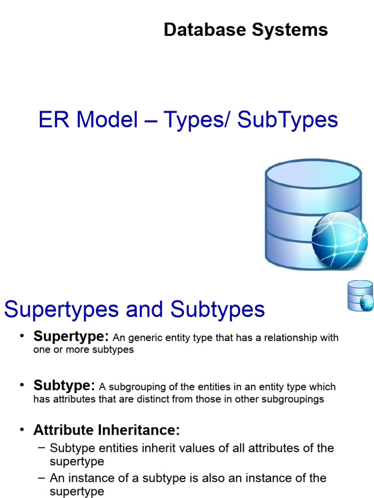 Lec 9 Subtypes ER | PDF | Inheritance (Object Oriented Programming) | Computer Programming