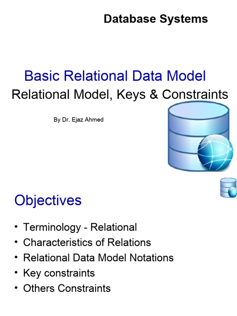 Lec_3_RModel, Keys & Constraints | PDF | Relational Model | Conceptual Model