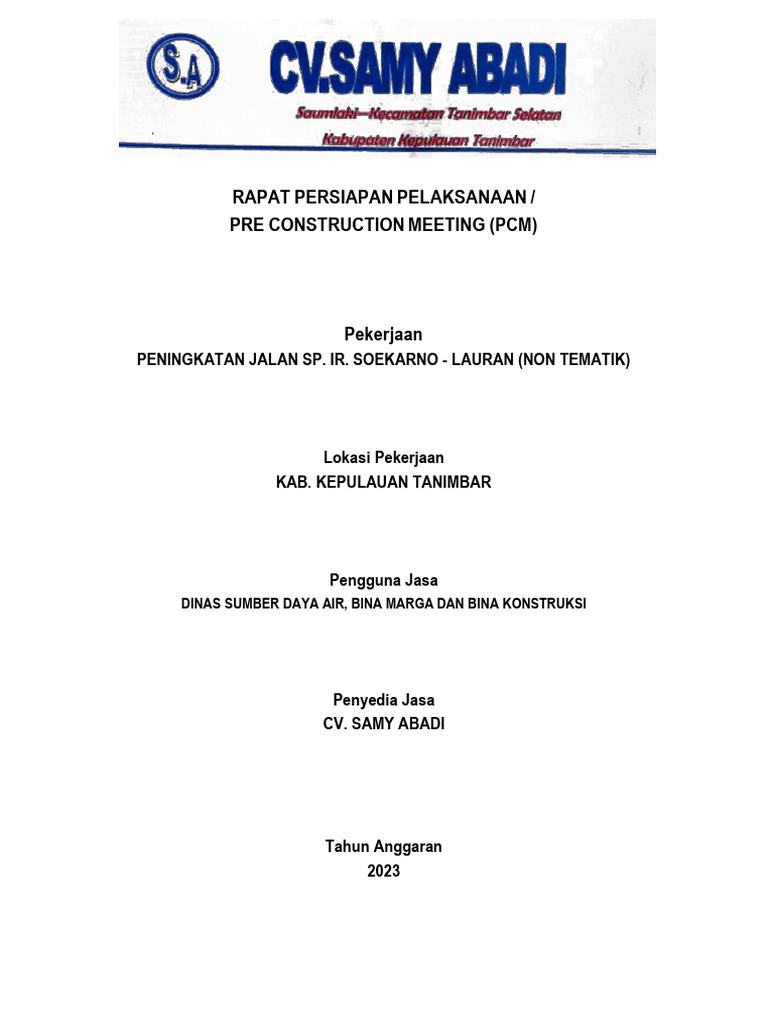Rapat Pra Pelaksanaan Pcm 1 | PDF