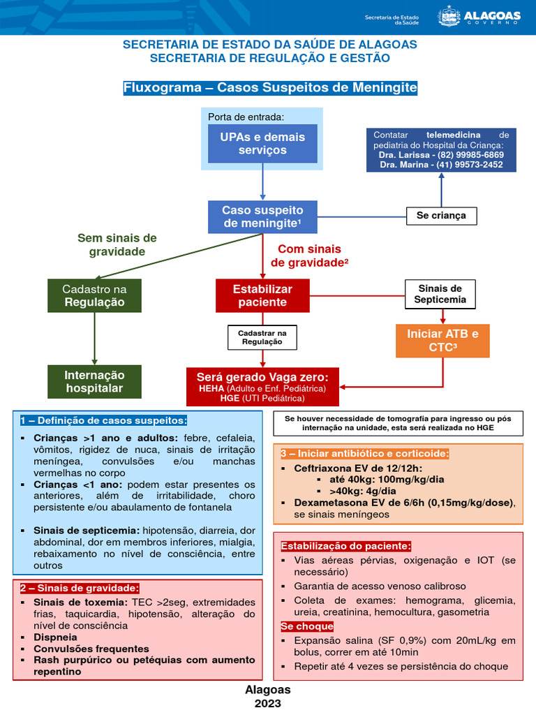 Fluxograma - Meningite | PDF | Sepse | Meningite