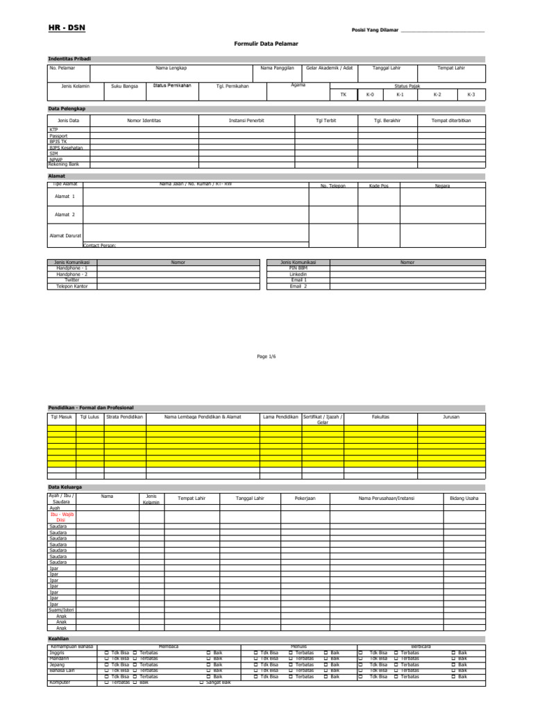 1 Form Aplikasi | PDF