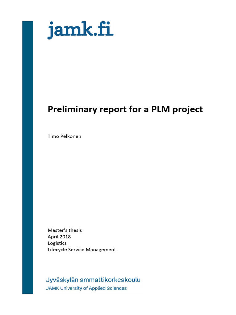 Preliminary Report For A PLM Project | PDF | Product Lifecycle ...
