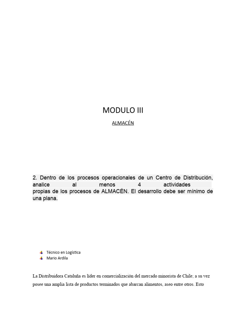Modulo Iii | PDF | Logística | Business