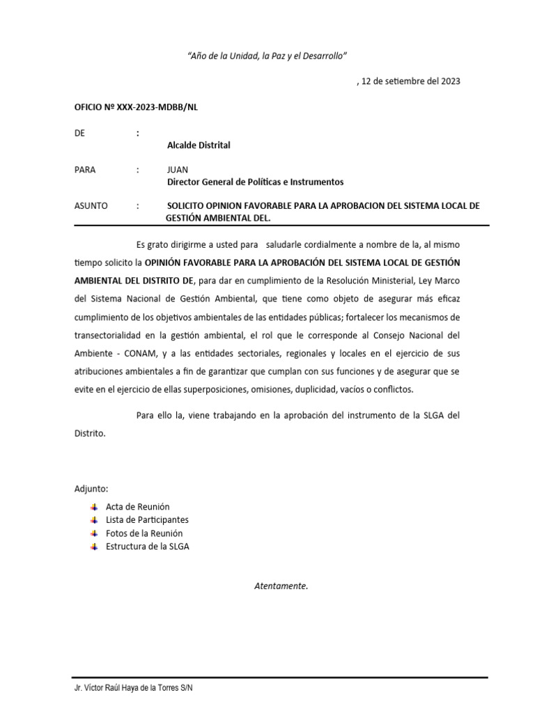 Solicitud de Aprobacion Slga | PDF