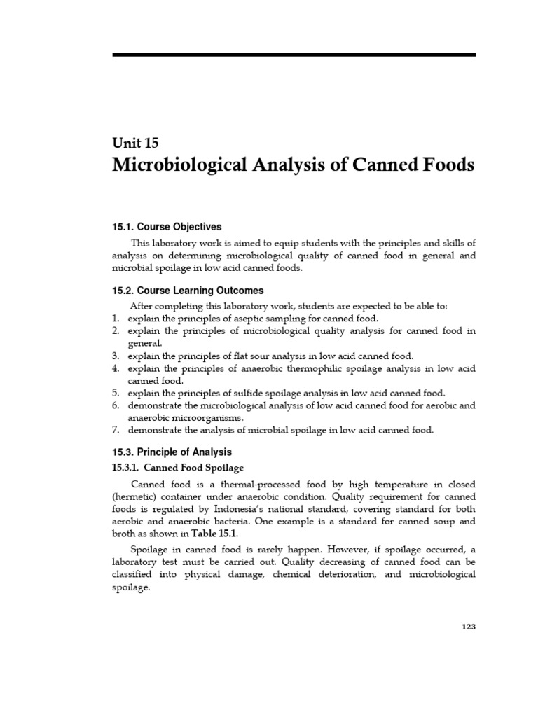 Microbial Spoilage in Canned Foods | PDF | Decomposition | Agar
