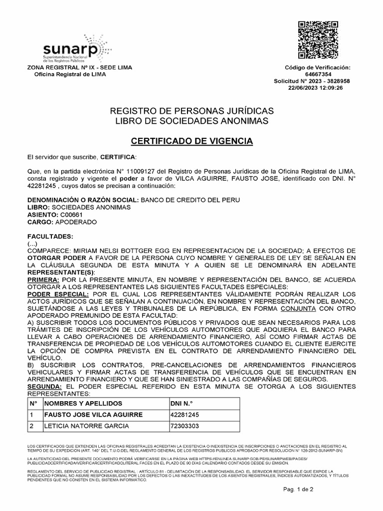 Fausto Vilca VEH | PDF