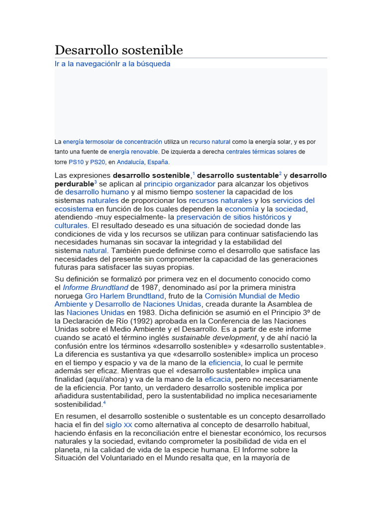 Desarrollo Sostenible | PDF | Desarrollo sostenible | Sustentabilidad