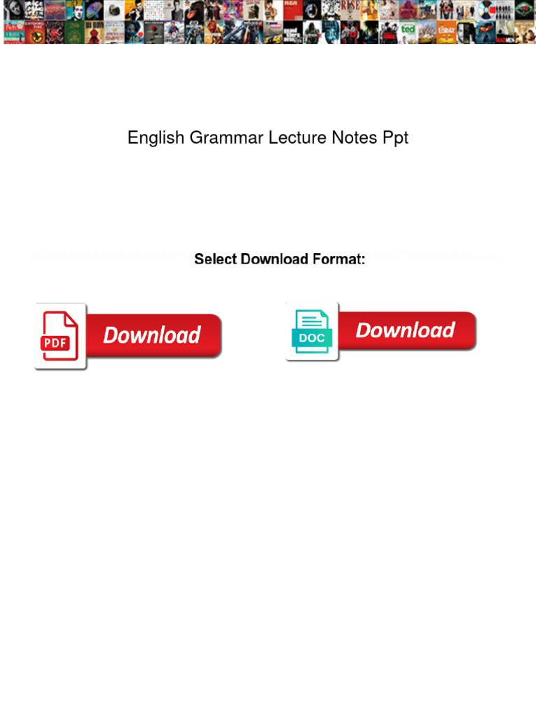 English Grammar Lecture Notes | PDF | Microsoft Power Point | Lecture