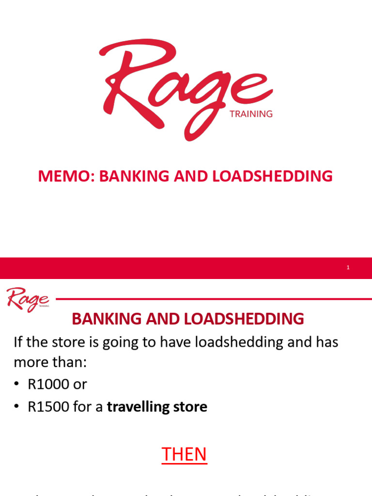 MEMO - Banking and Loadshedding | PDF