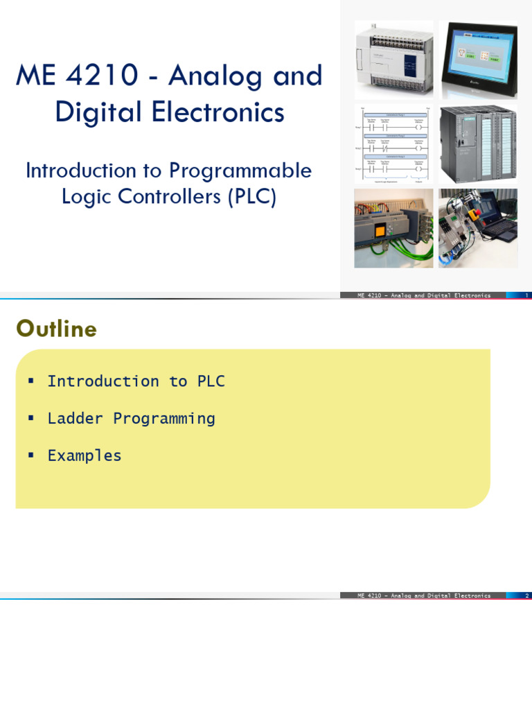 Lecture 01 - Introduction To PLC 2022 Nov | PDF | Programmable Logic Controller | Digital ...