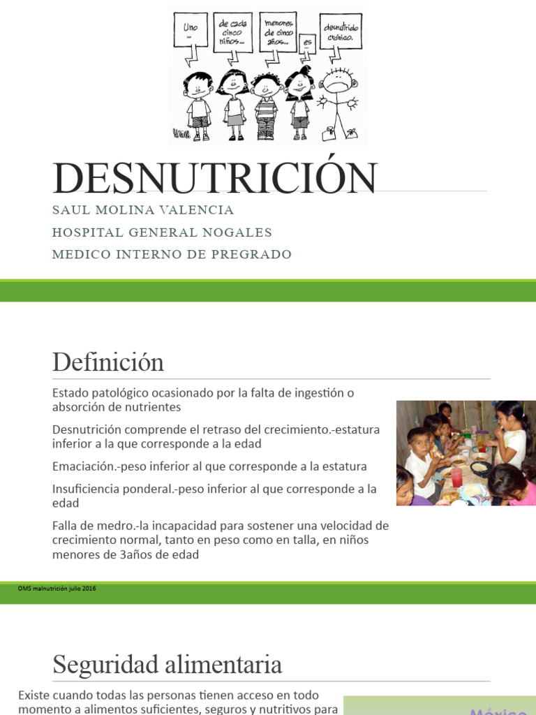 Desnutrición Pediatría Pdf Seguridad Alimentaria Desnutrición