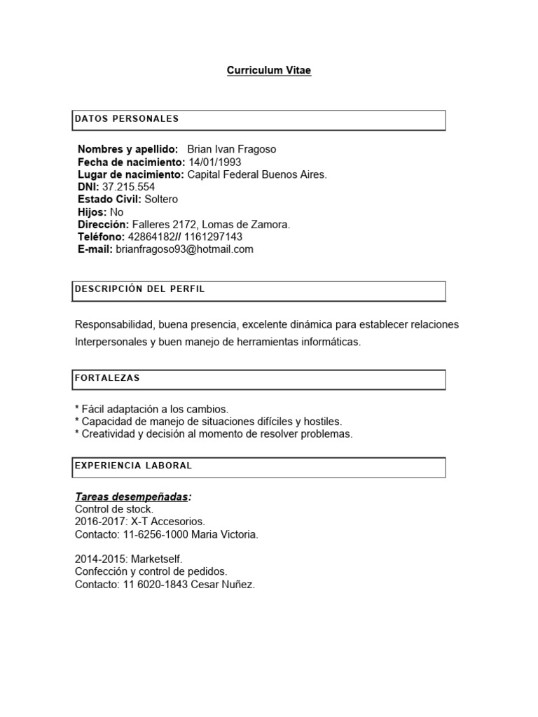 Curriculum Vitae Docx Brian Pdf