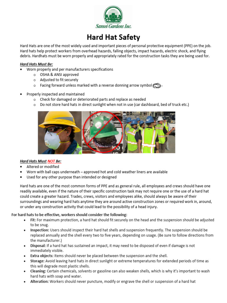 Hard Hat Safety | PDF | Fashion Accessories | Consumer Goods
