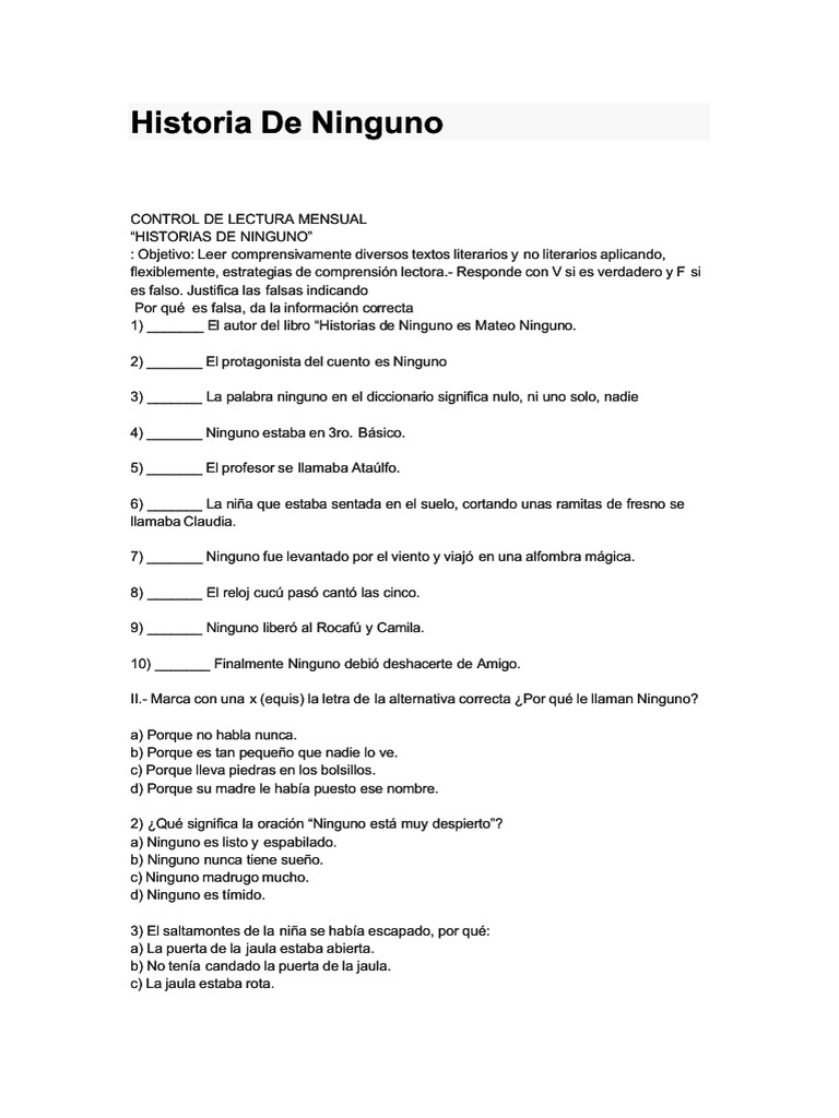 Prueba Historia de Ninguno - Compress | PDF