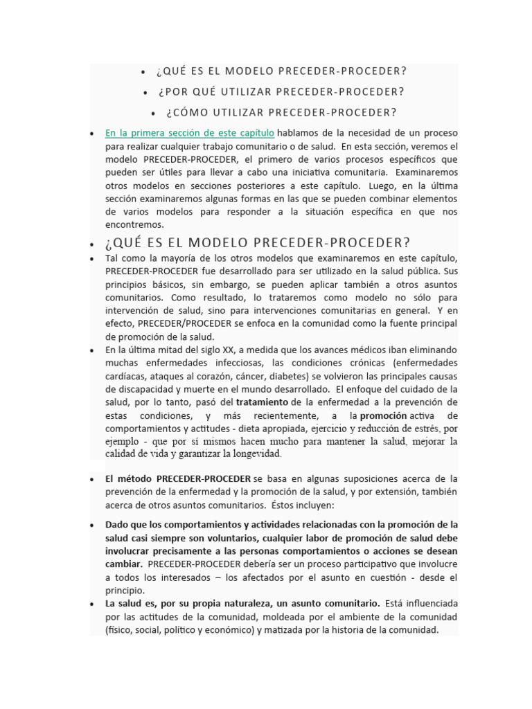 Lect#1qué Es El Modelo Preceder | PDF | Comportamiento | De fumar