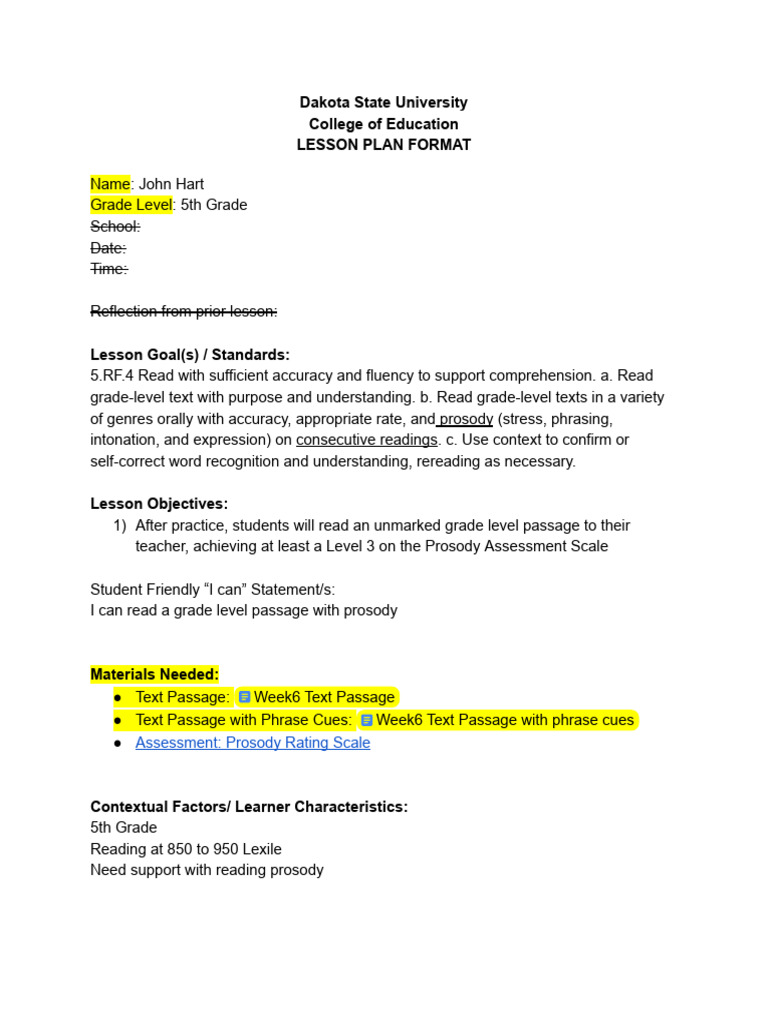 John Hart Phrase Cue 5 Day Lesson Plans 1 | PDF | Human Communication ...